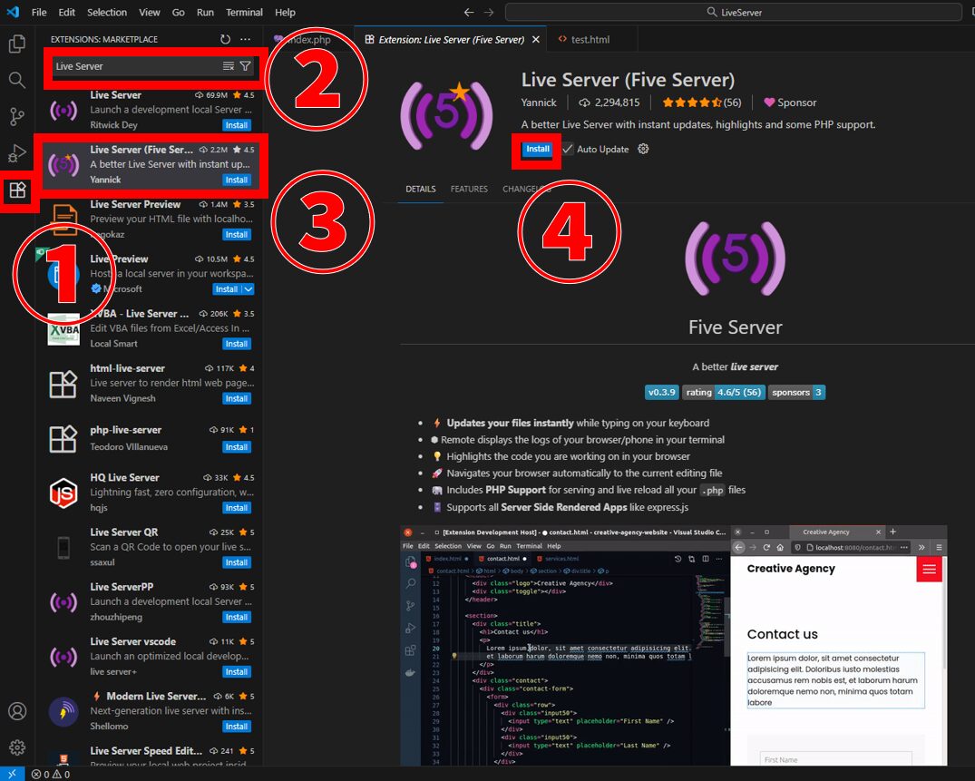 Live Server(Five Server)でVSCodeのPHP環境を簡単構築